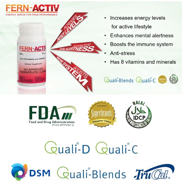 Fern Activ Multivitamins with C, Zinc and B Complex | Shopee Philippines
