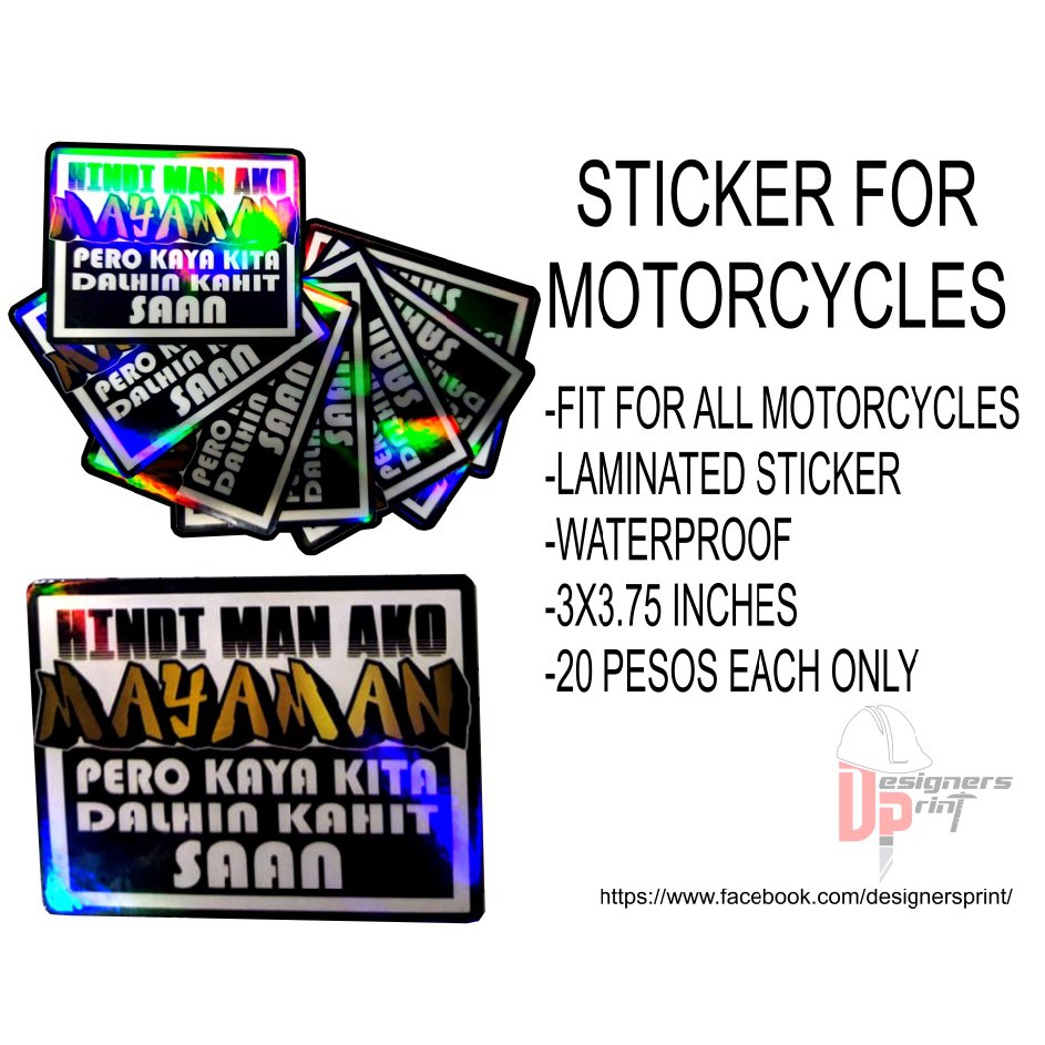 PRINTED HOLOGRAM STICKER FOR MOTORCYCLES - 3X3.75INCHES, Laminated ...