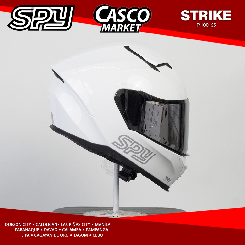 SPYDER STRIKE P FULL FACE SINGLE VISOR MOTORCYCLE HELMET (FREE CLEAR ...