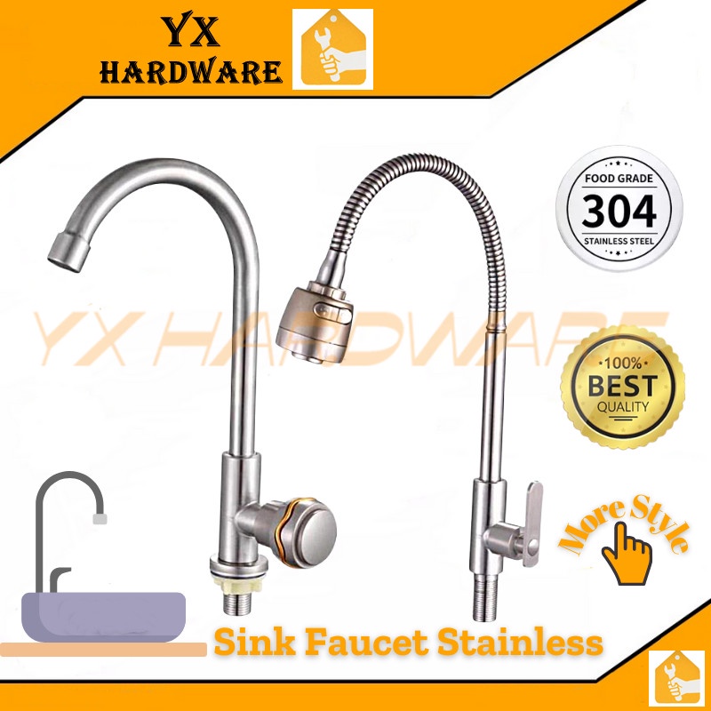 Kitchen Sink Faucet Stainless Steel SUS304 Flexible Pull Out Sprayer ...
