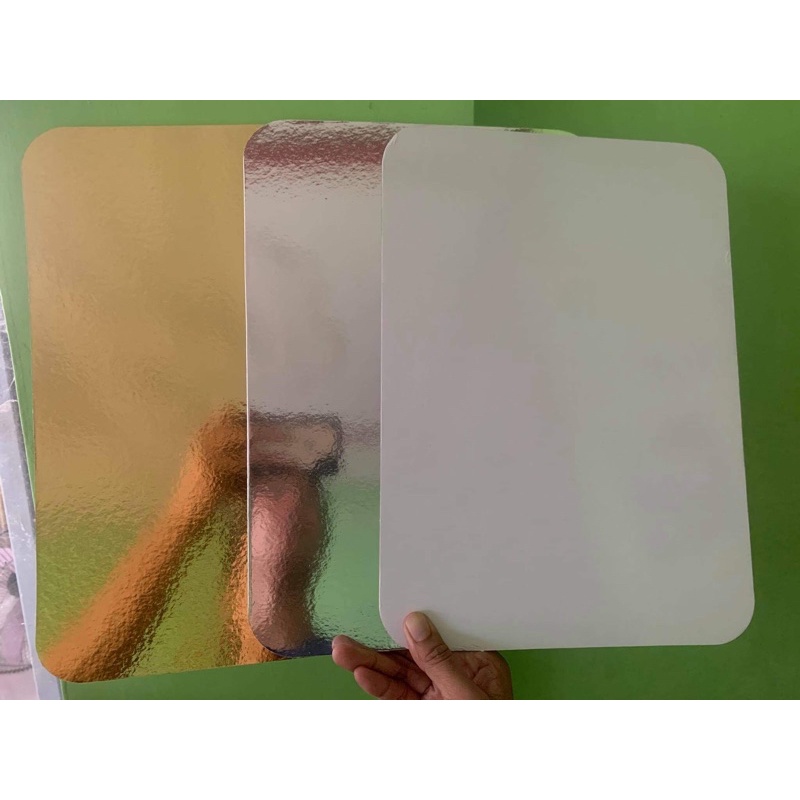 10x14 Rectangle Cake Board(gold,silver and White) | Shopee Philippines