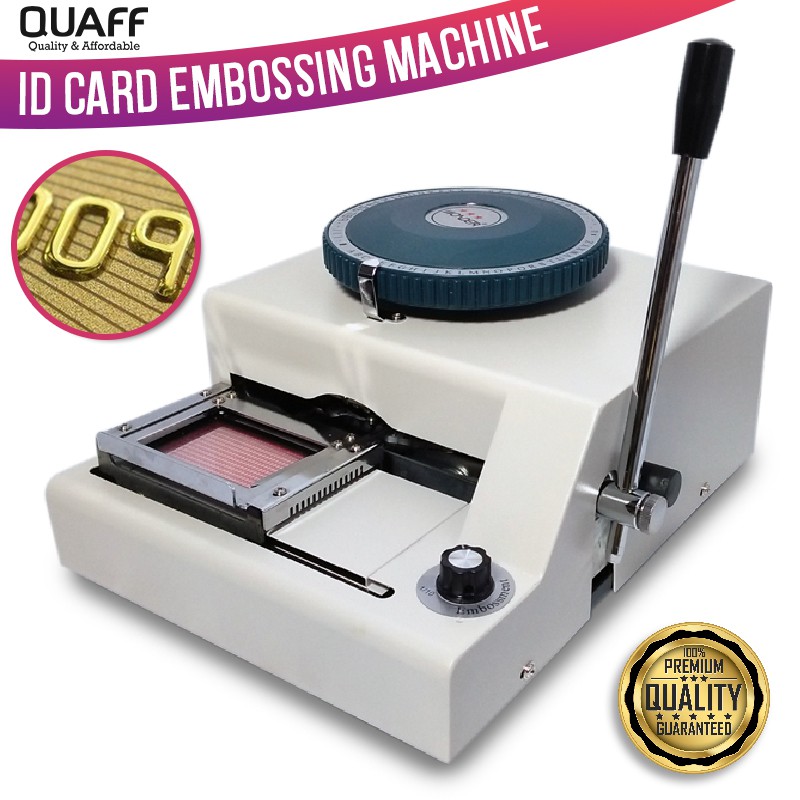 QUAFF PVC ID Card Embossing Machine for ATM Card Size (letters/numbers ...