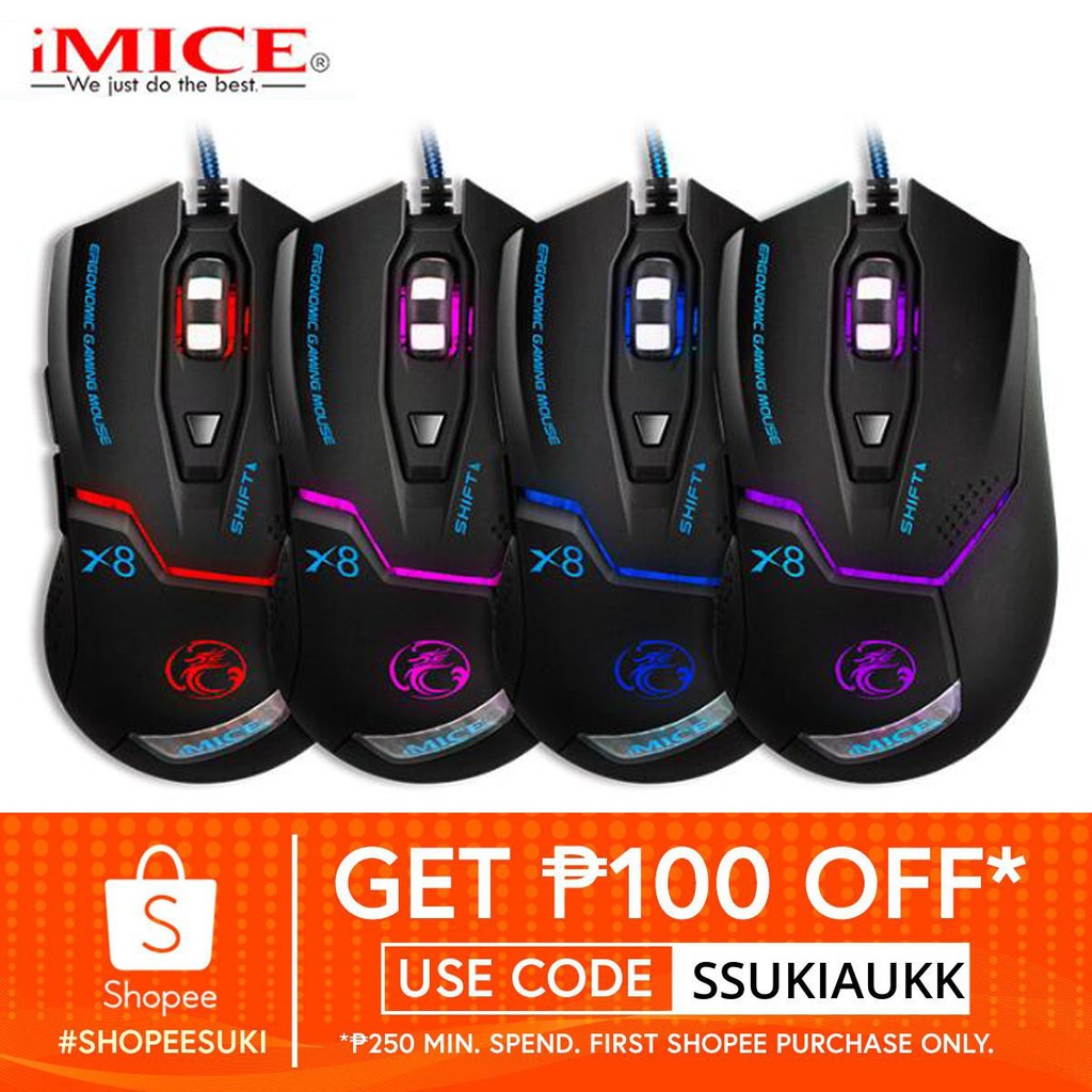 Original IMICE X8 6D USB Wired 6 Keys E-Sports Gaming Mouse | Shopee ...