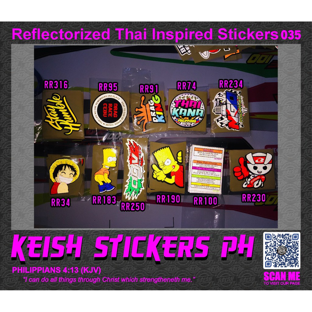 Thai Inspired Reflectorized Stickers 035 | Shopee Philippines