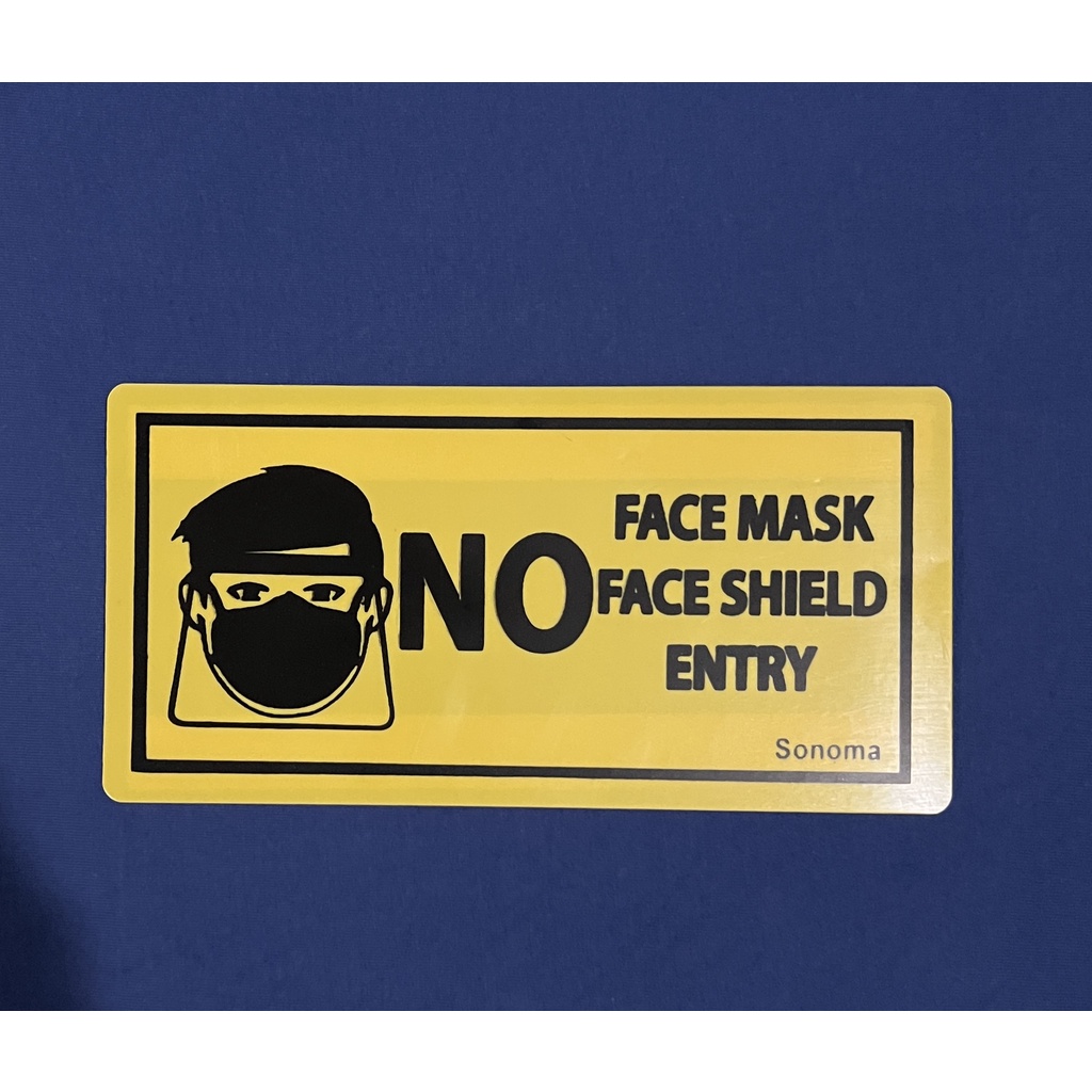 A-Mart High Impact Plastic Signage 4x8 inches No Face Mask No Face ...