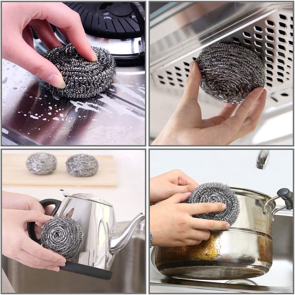 OSCPH 1PC Steel Wool Scrubber, Stainless Steel Scouring Pad, Heavy Duty ...