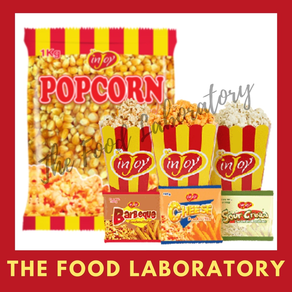 Injoy Popcorn Kernel and Powder (Cheese, Sour Cream, Barbeque BBQ Fries ...