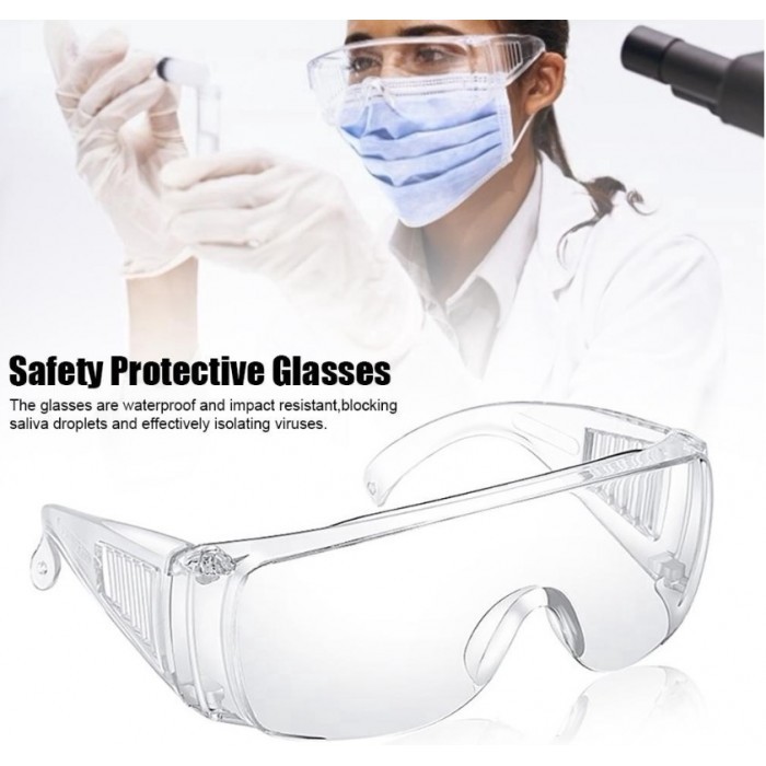 TRANSPARENT SAFETY GOGGLES CLEAR SAFETY EYE PROTECTIVE SAFETY ANTI FOG ...