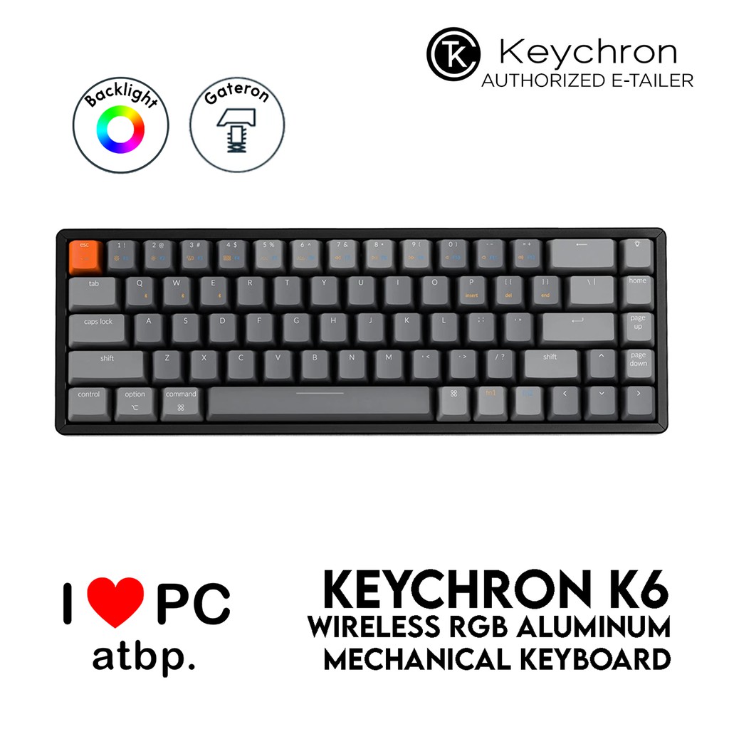 Keychron K6 Wireless Mechanical Keyboard (65% Layout, Wired/Bluetooth ...