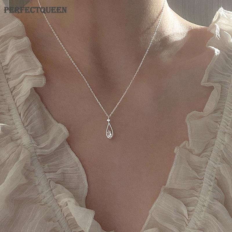 Fashion Zircon Necklace Elegant Water Drop Pendant Necklaces for Women ...