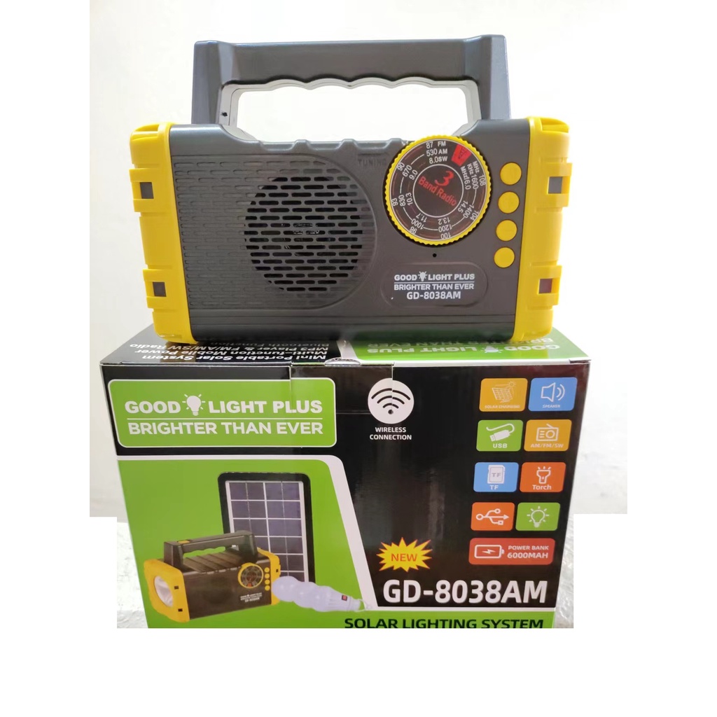 IMAX GDlite GDPLUS GD-8038AM Plus Solar Lighting System Kit With ...