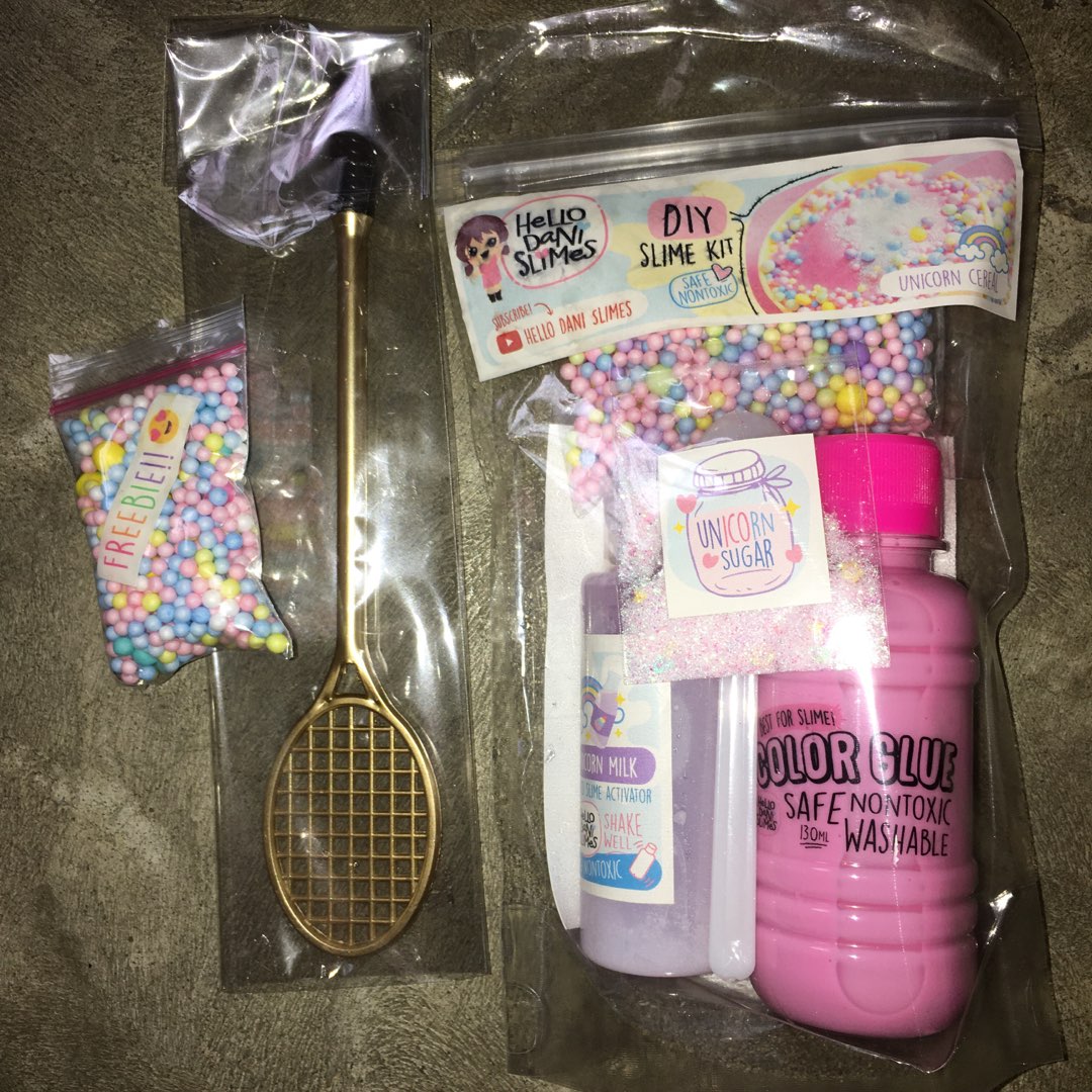 Slime Kit Unicorn Cereal Complete Set Activator Glue Foamballs Cute ...