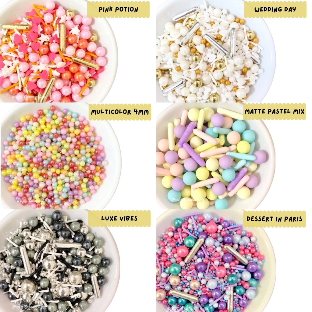 Edible Sprinkles Dragees Rods Mix Cake Decoration 50grams Pt 1 | Shopee ...