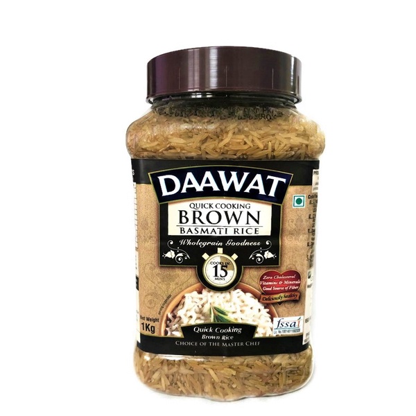 Daawat Brown Basmati Rice - Diet / Diabetic Rice From India (1kg) In ...