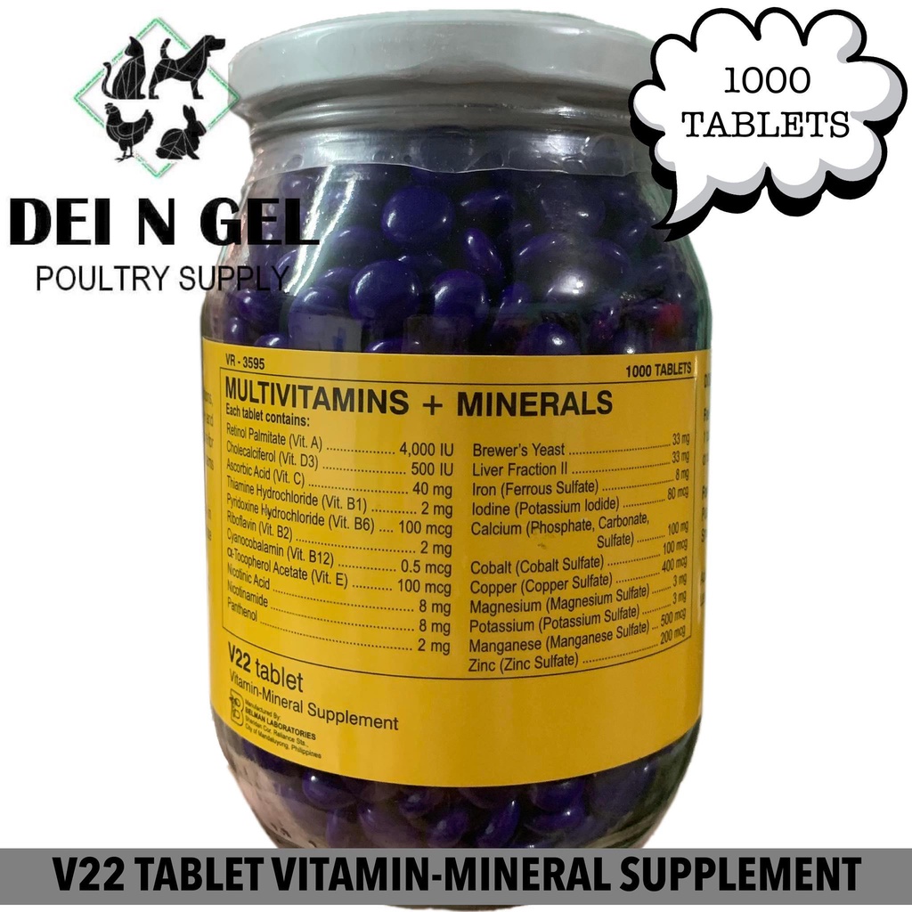 V22 TABLET - VITAMIN MINERAL SUPPLEMENT FOR FIGHTING COCKS, DOG AND CAT ...