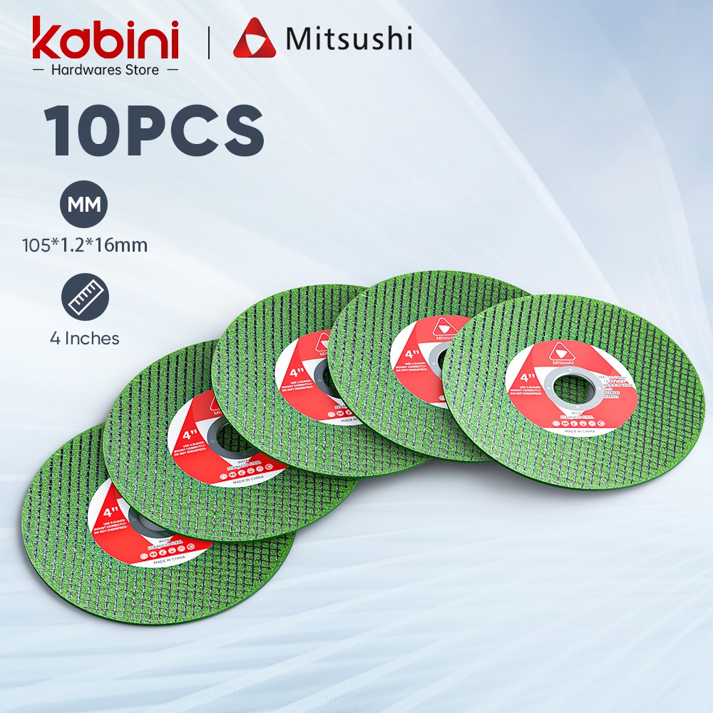 Mitsushi 4 inches Steel Cutting Disc 10pcs For Angle Grinder (105mm x 1 ...