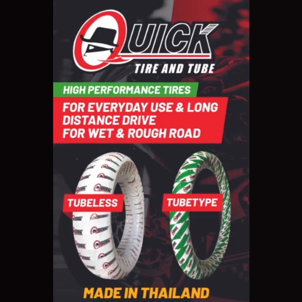Authentic Quick Tire Tubeless Motorcycle Scooter Tires Made in Thailand ...