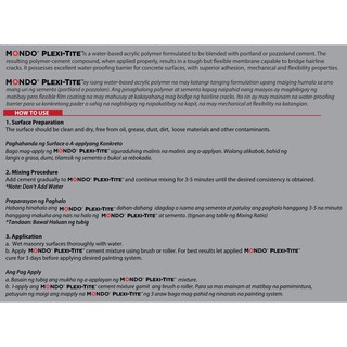 Mondo® Plexi-Tite™ Cementitious Waterproofing (1L) | Shopee Philippines