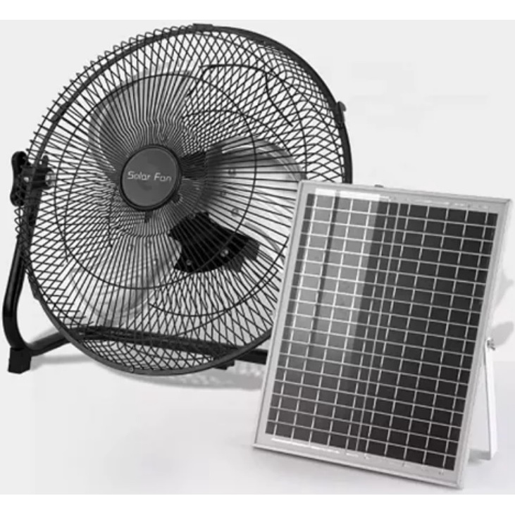 14" Rechargeable Solar DC Fan, Built-In Battery With Solar Panel ...