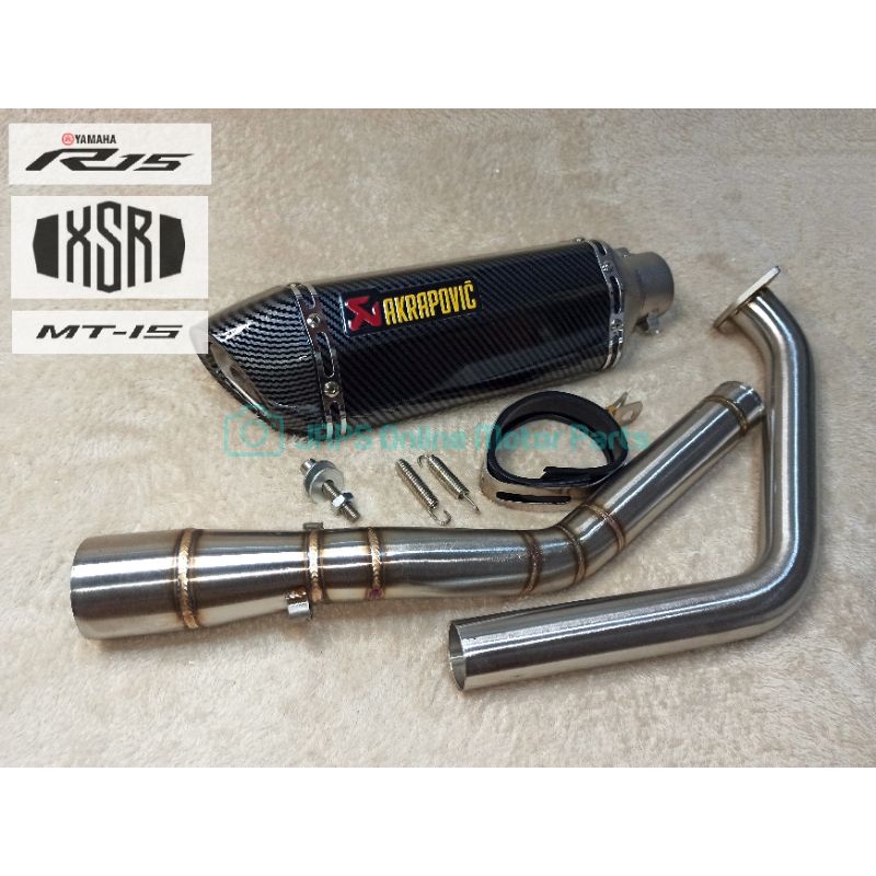 Yamaha R15 V3 , XSR155 , MT15 Akrapovic Full System Exhaust Muffler Set ... Yamaha R15 V3 , XSR155 , MT15 Akrapovic Full System Exhaust Muffler Set ...