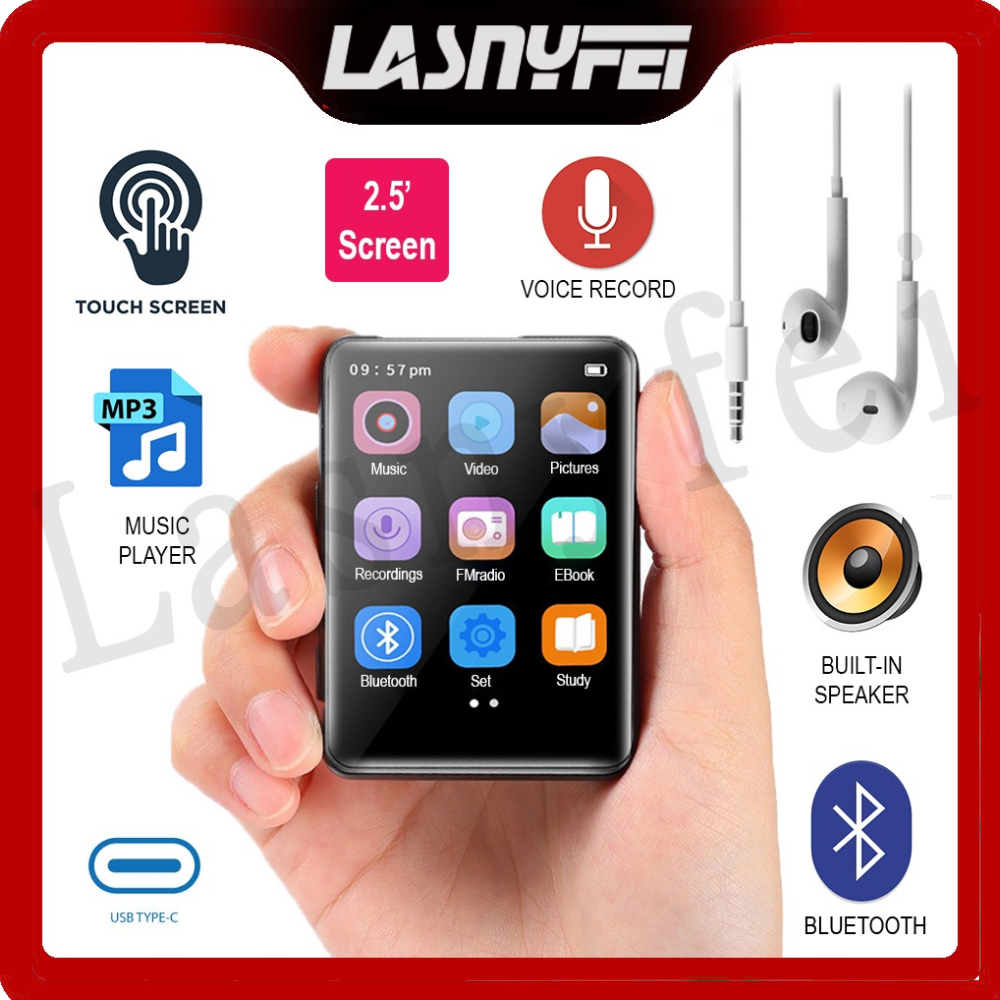 Touch Screen MP3 Music Player Bluetooth 5.0 Walkman 2.5 Inch Touch ...