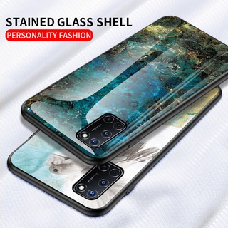 OPPO A92 Case A92S A72 A52 Protective Glass Pattern Phone Cover Oppo ...