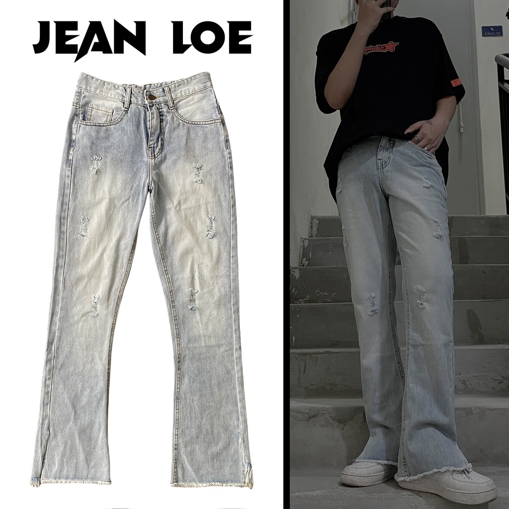 Dust DUSTY STUDIO flared Jeans torn bear (Flare Jeans) | Shopee Philippines