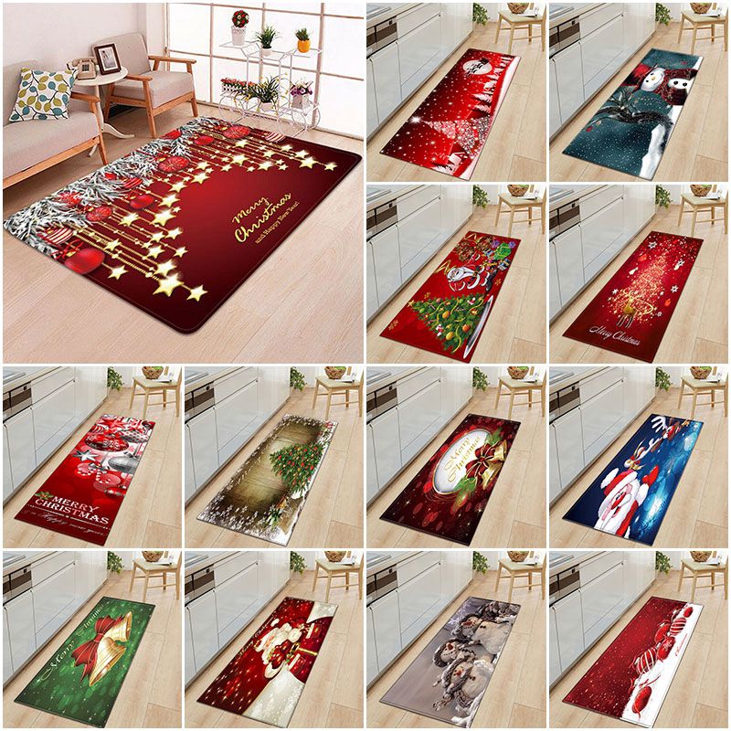 Christmas Santa Door Floor Mat Area Rug Holiday Kitchen Bedroom MAT ...