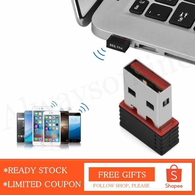 150Mbps 802.11N USB WiFi Adapter Wireless Network Dongle | Shopee ...