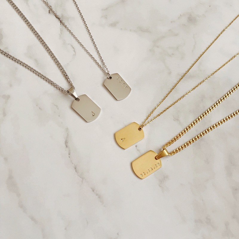 Custom Mini Dog Tag Necklace - custom hand stamped - by TCF (The Clea ...