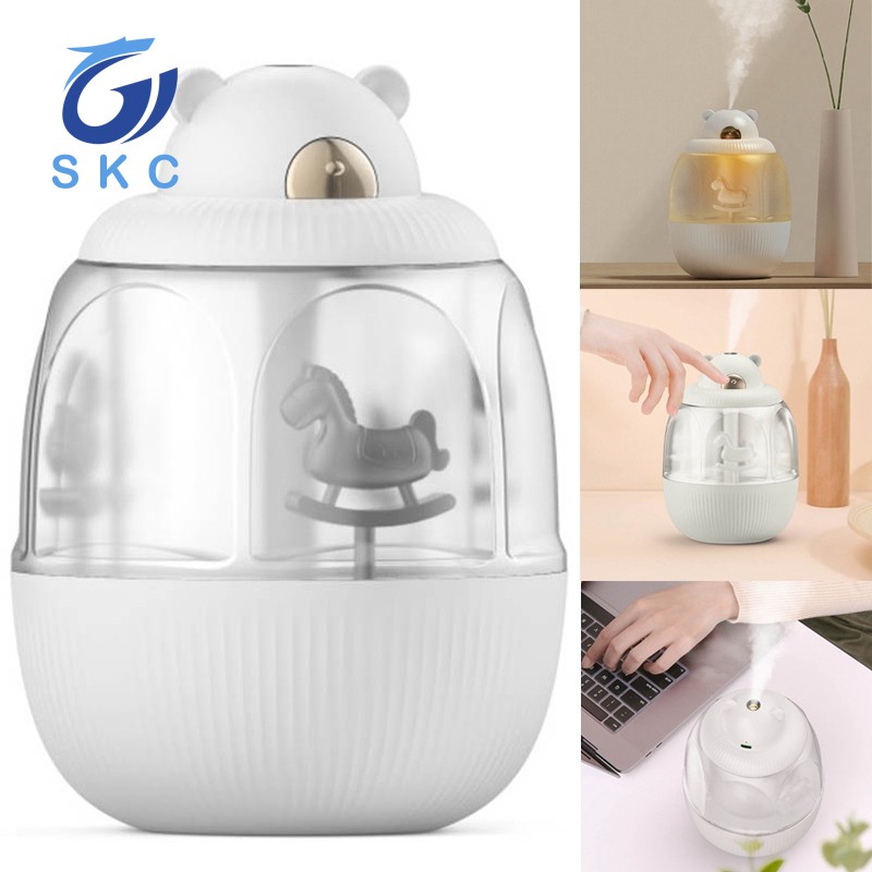 Carousel Music Box Humidifier with Colorful LED Light Diffusers-A | BeeCost