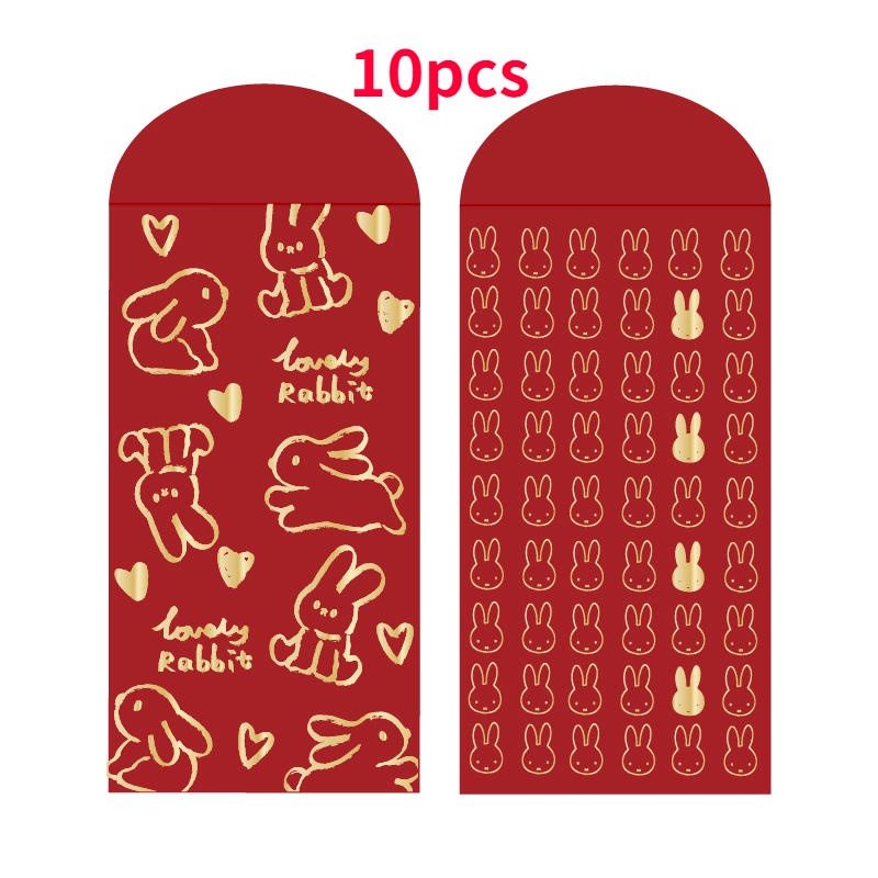 10pcs Rabbit Year Angpao 2023 Red Packet Chinese New Year Cny Angpow ...