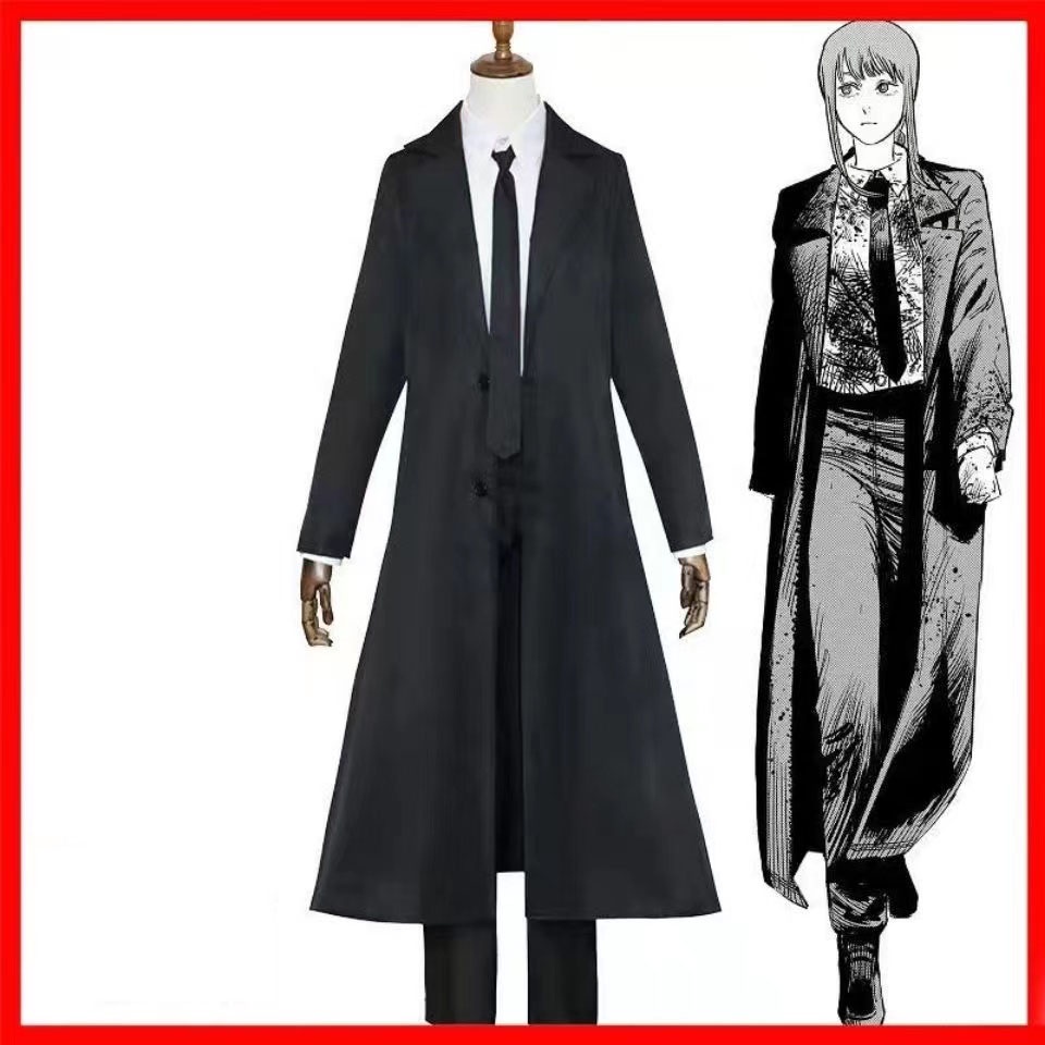Makima Clothing Anime Chainsaw Man Cosplay Hsiu Brand Full Outfit Black ...