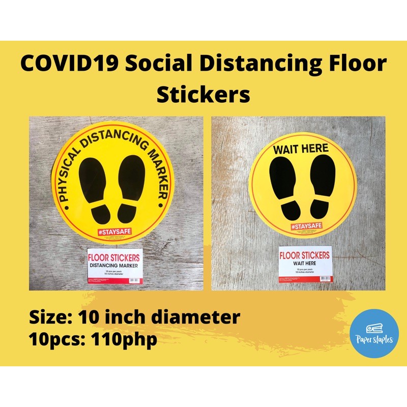 COVID-19 SOCIAL DISTANCING FLOOR STICKERS | Shopee Philippines