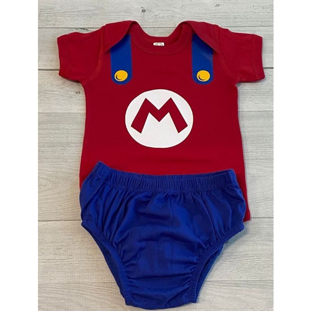 Mario Bross Baby Outfit-Red Bodysuit Baby bodysuit boy infant , royal ...