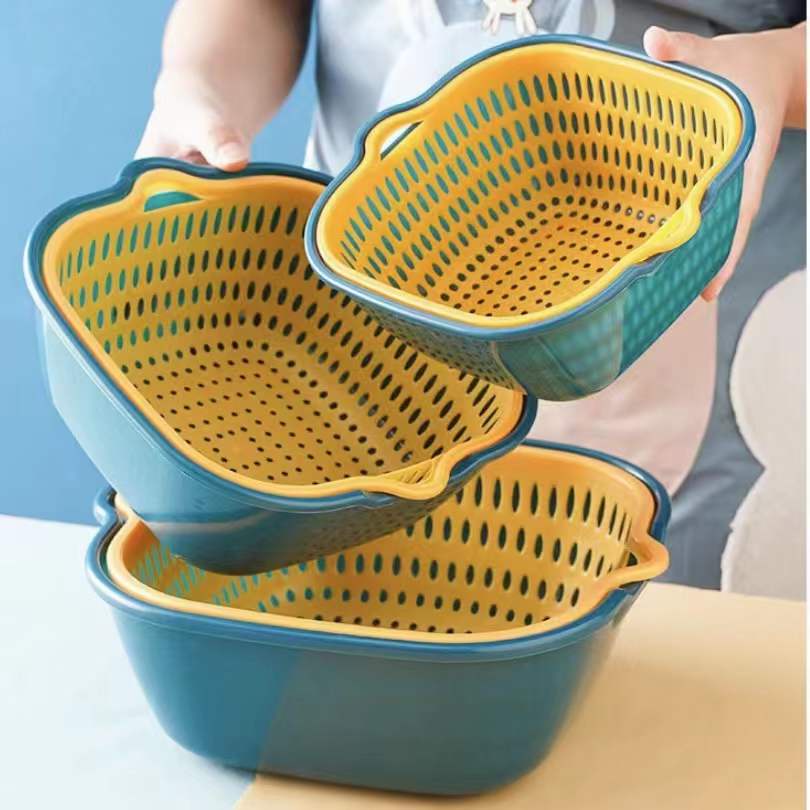 Double Layered Water Wash Basin Draining Kitchen Strainers | Shopee ...