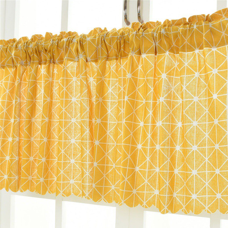 Pastoral Style Plaid Washable Short Curtains For Window | Shopee ...