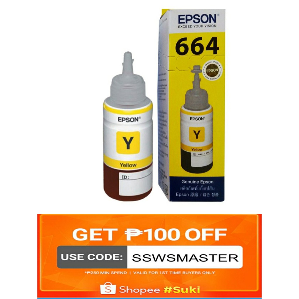 Genuine Epson T6644 Bottle Ink 70ml Yellow | Shopee Philippines