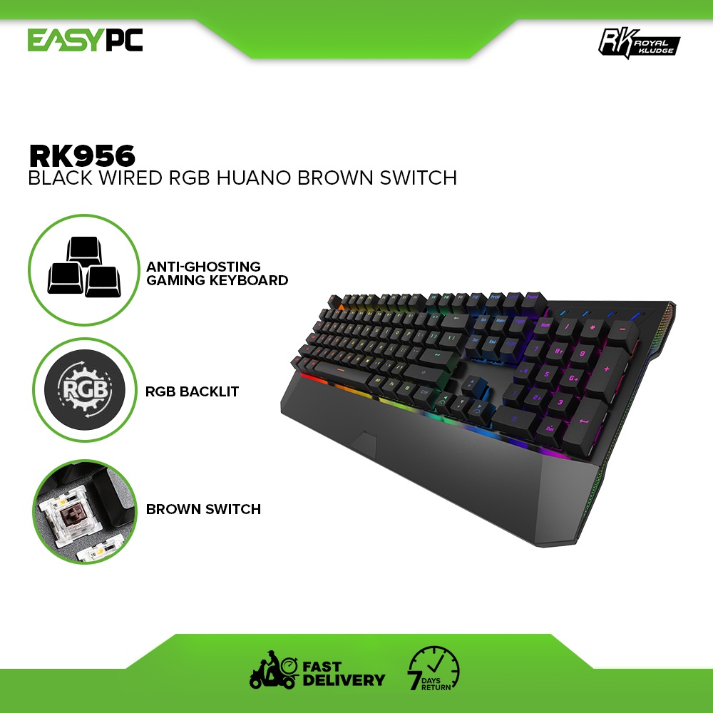 Royal Kludge - RK956, black, wired, RGB, Huano - Brown/Blue Switch 4JTP ...
