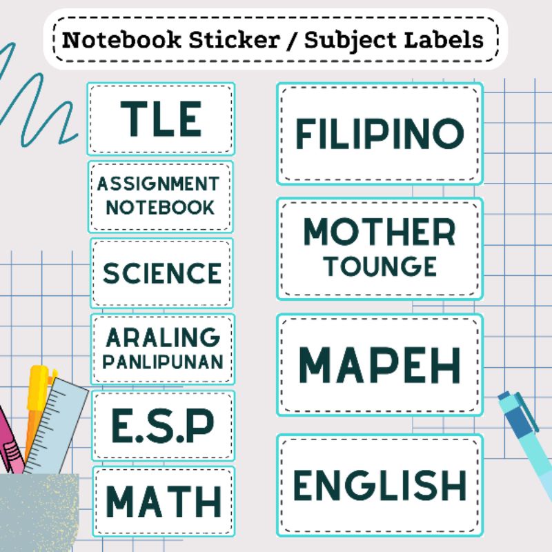 subject sticker label | Shopee Philippines