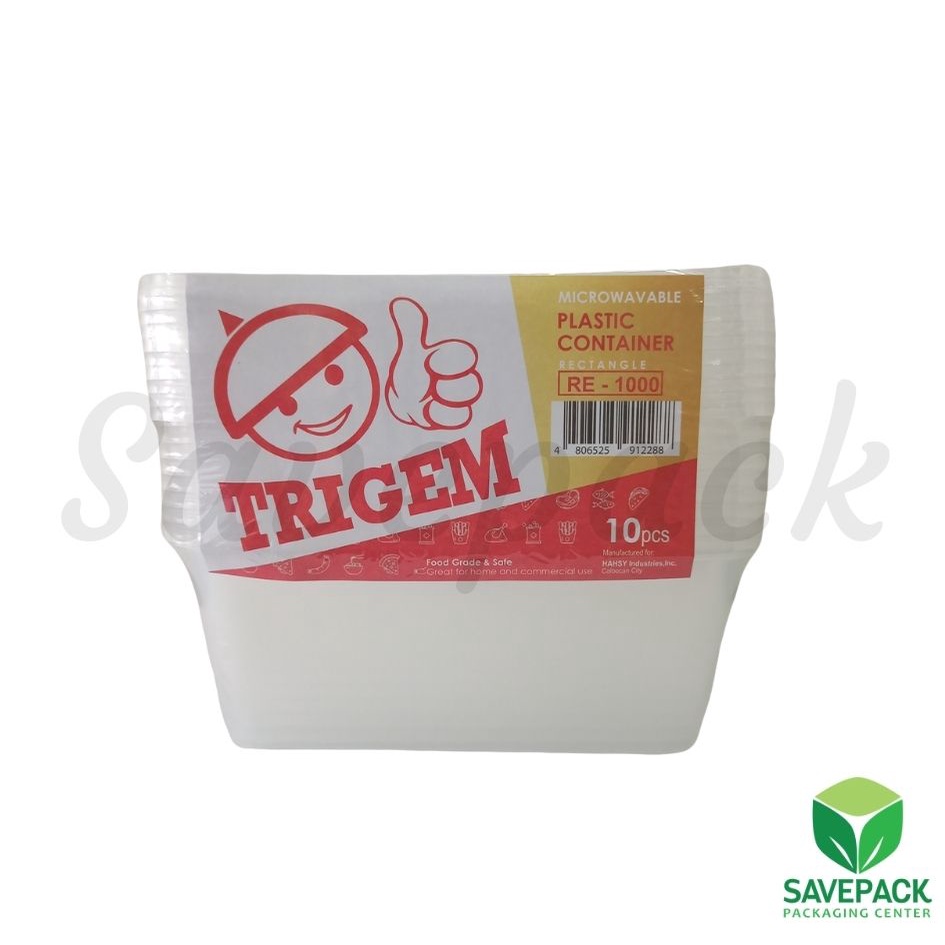 RE-1000ml TRIGEM Rectangle Microwavable Container 10pcs | Shopee ...