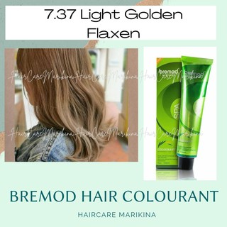 7.37 LIGHT GOLDEN FLAXEN Bremod Hair Color - With Oxidizer Set | Shopee ...