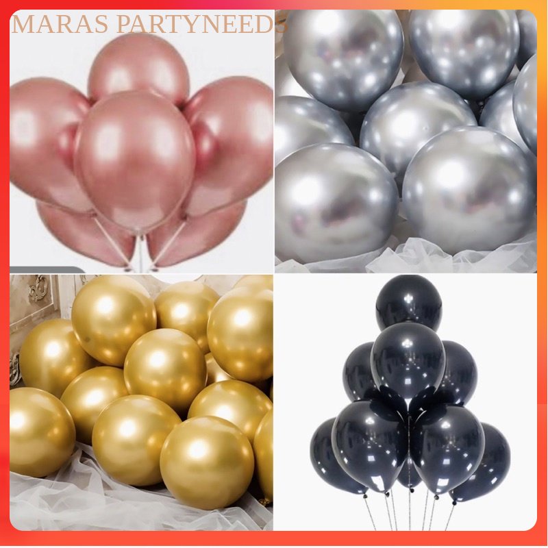 100pcs/pack Thickened Latex Metallic Balloons | Shopee Philippines
