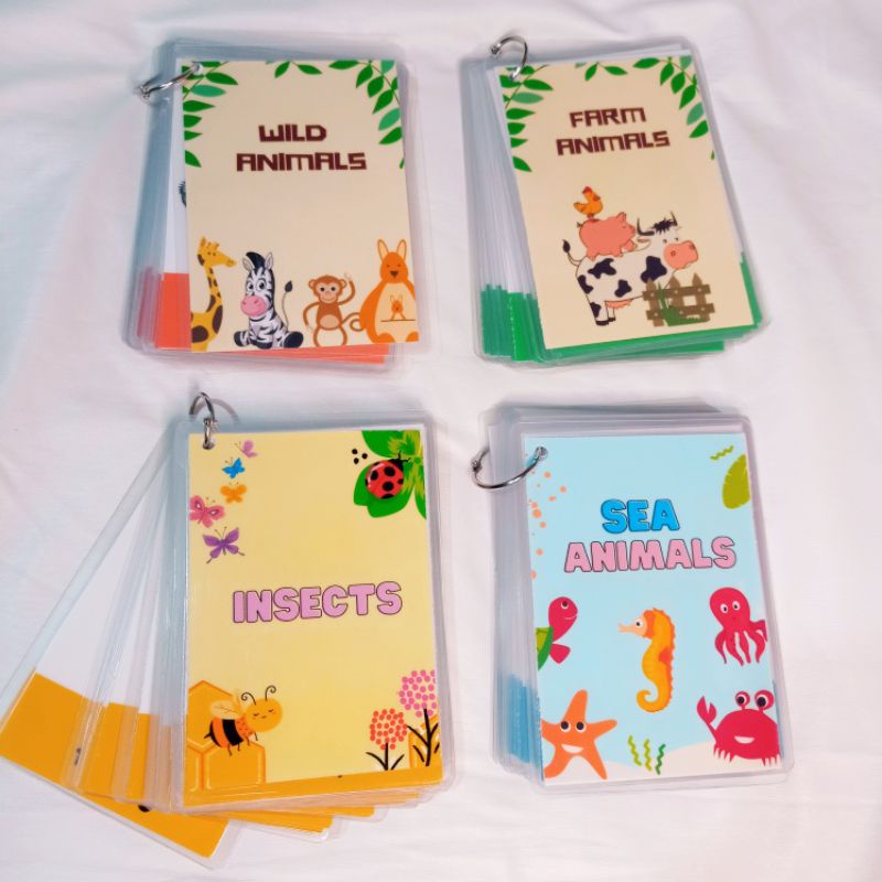 Wild animals insects farm animals sea animals educational flash cards ...