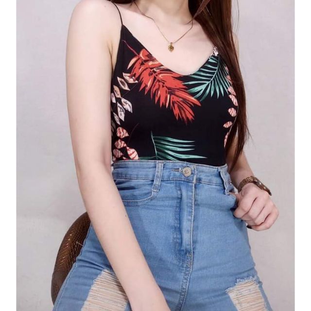 Floral V String Crop Top | Shopee Philippines