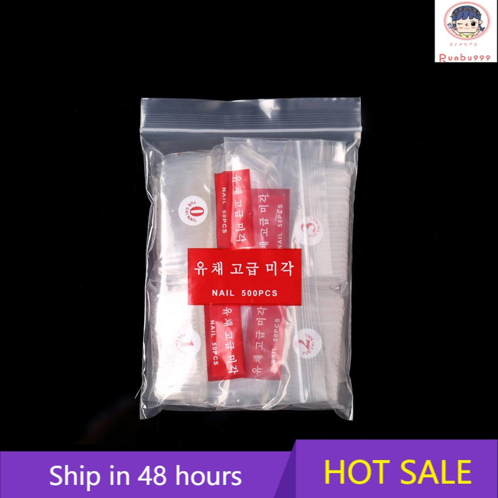500PCS Nail Acrylic Artificial Transparent False Nails Nail Art ... 500PCS Nail Acrylic Artificial Transparent False Nails Nail Art ...