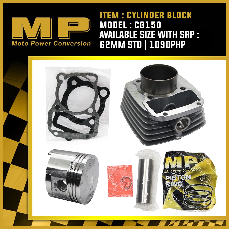 MP CYLINDER BLOCK (STEEL) CG150 62MM (STD) | Shopee Philippines