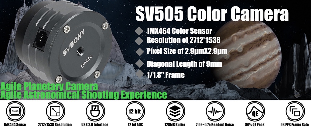SVBONY SV505C Color Planetary Camera Guide Camera USB3.0 IMX464 4.2 ...