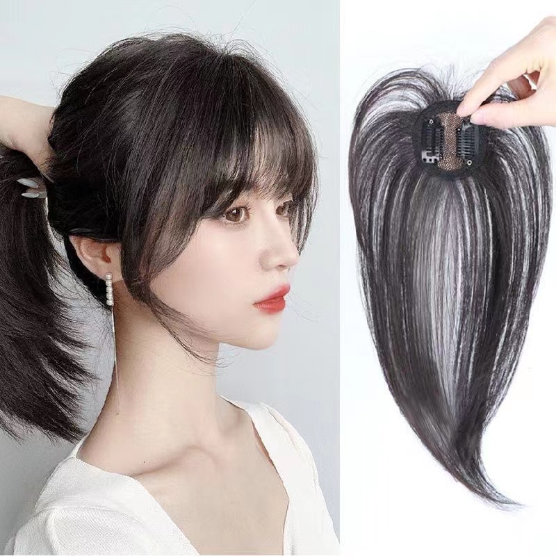 3D Air Bangs Invisible Fake Bangs Top Hair Bangs Synthetic Clip In Hair ...