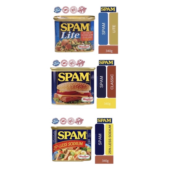 Original SPAM Lite/original/less sodium 340g | Shopee Philippines